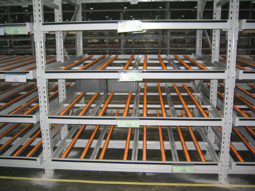 Customized Roller Racking Flow Through Shelves Rolling Storage Rack ...