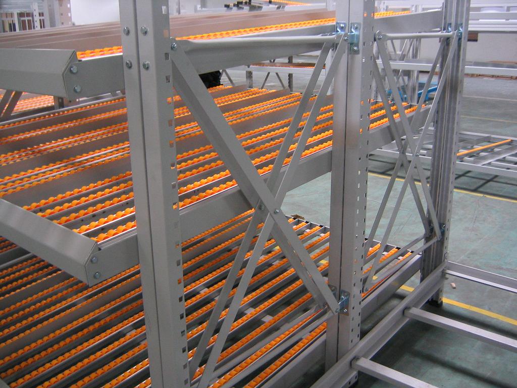 Customized Roller Racking Flow Through Shelves Rolling Storage Rack ...
